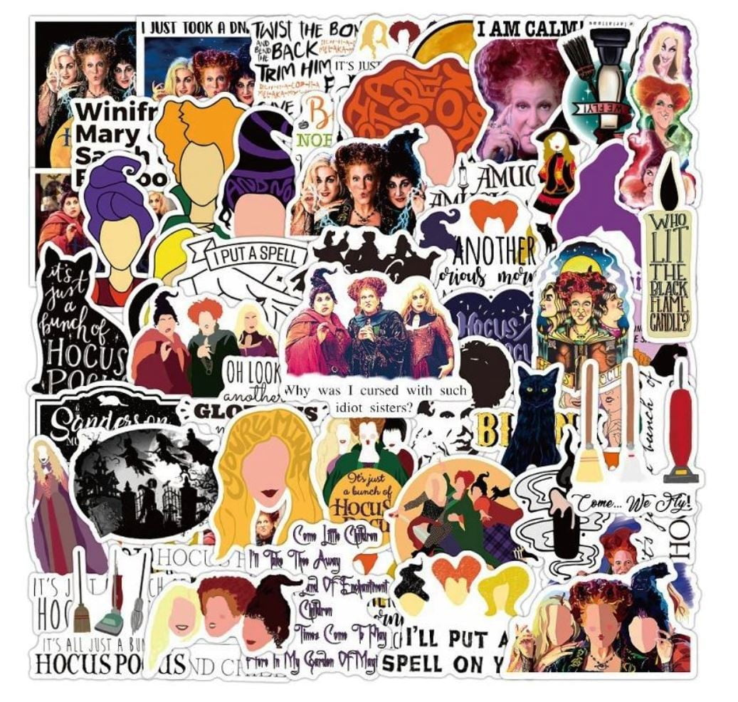 Hocus Pocus Themed Set of 50 Assorted Stickers Decal Set - Walmart.com