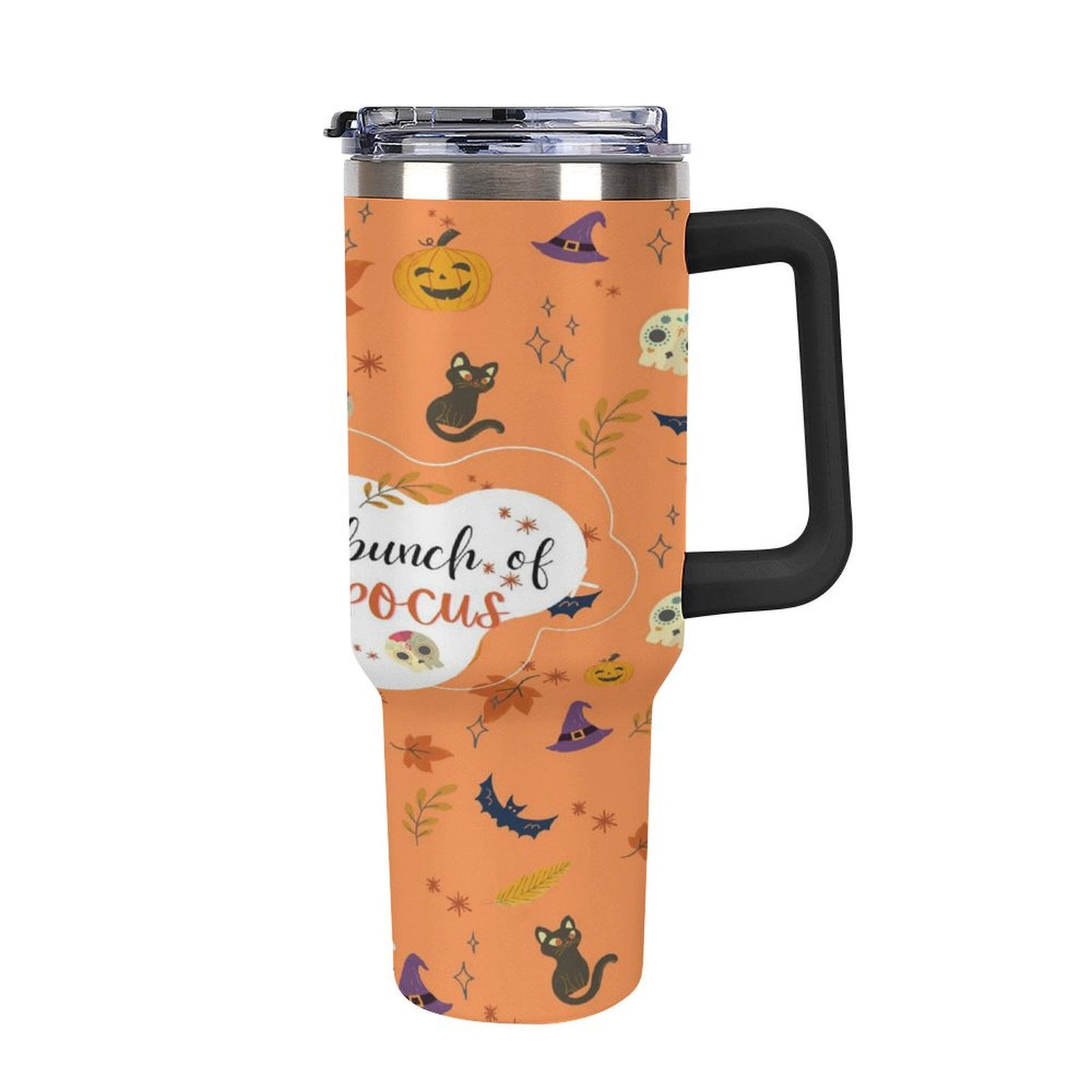 Hocus Pocus Tumbler with Handle and Straw Lid Insulated Stainless Steel ...