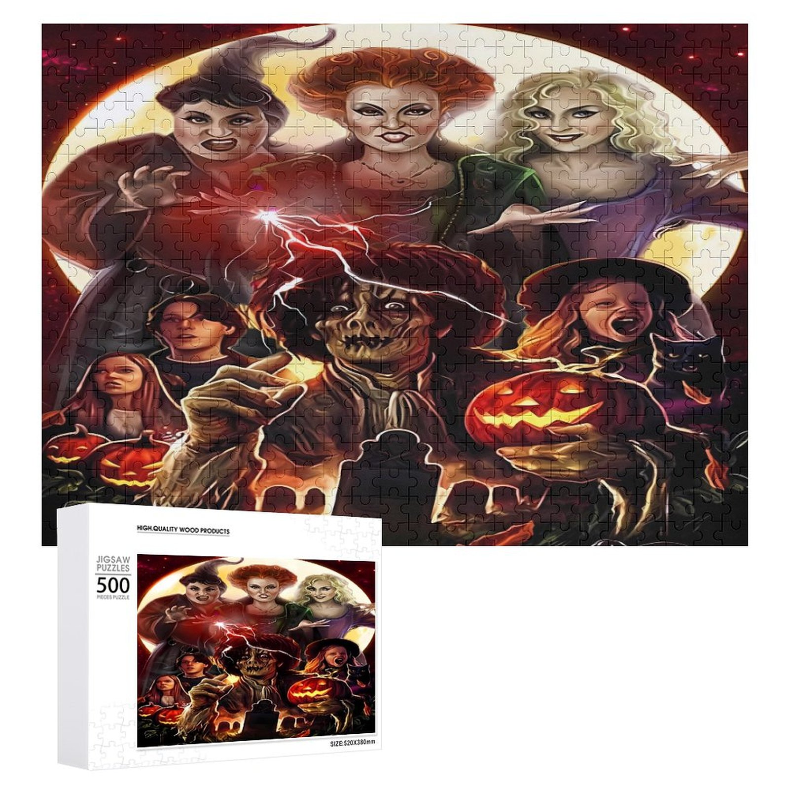 Hocus Pocus Wooden Picture Puzzle-Eco-Friendly Wood, Educational Toy ...