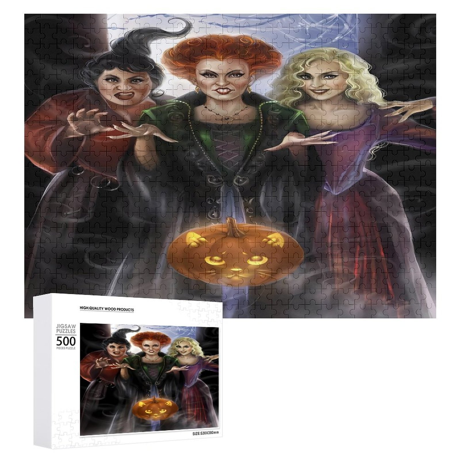 Hocus Pocus Wooden Picture Puzzle-Eco-Friendly Wood, Educational Toy ...