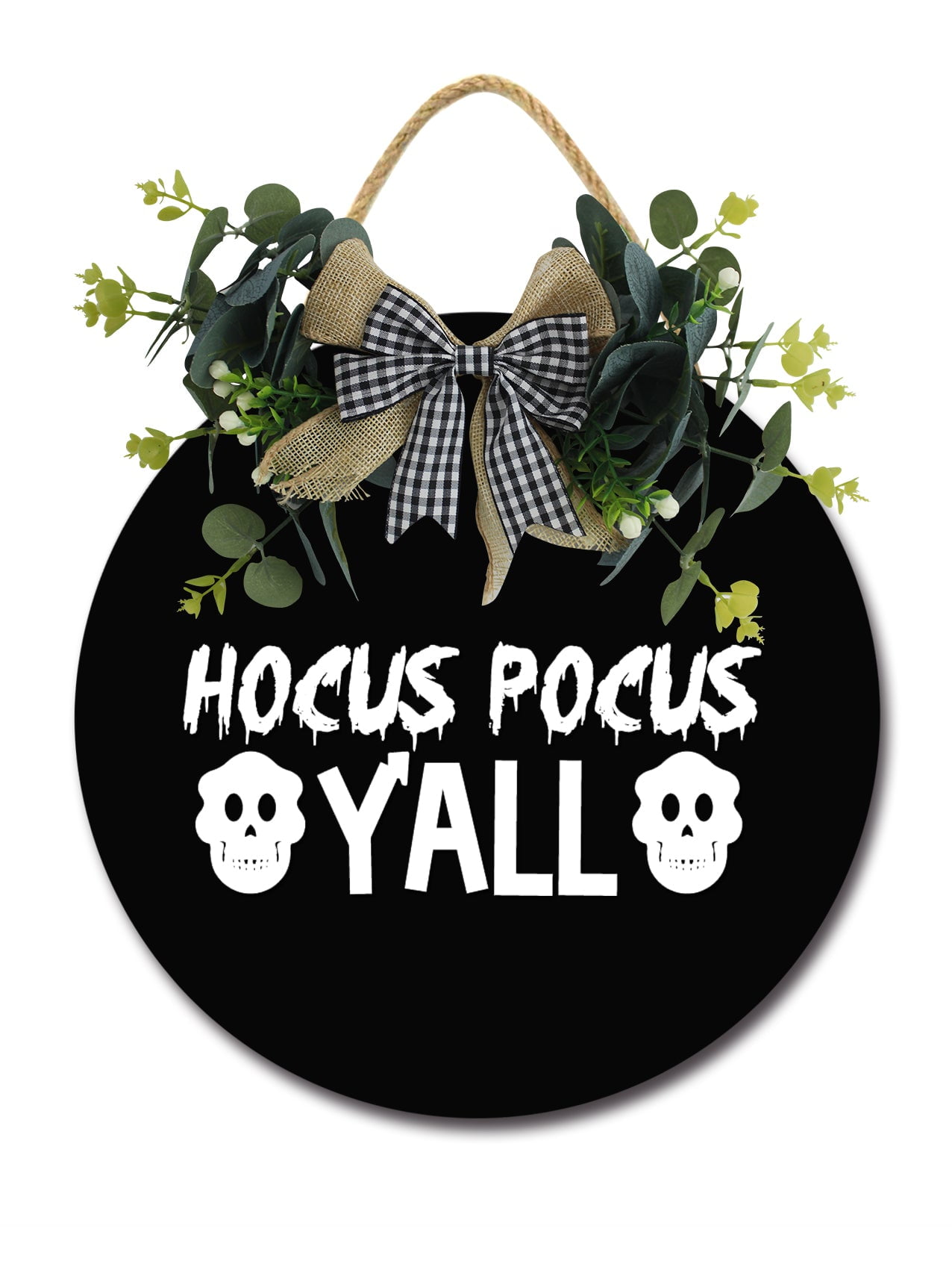 Hocus Pocus Y’all Door Sign Home Decor Round Wood Wreaths Wall Hanging ...
