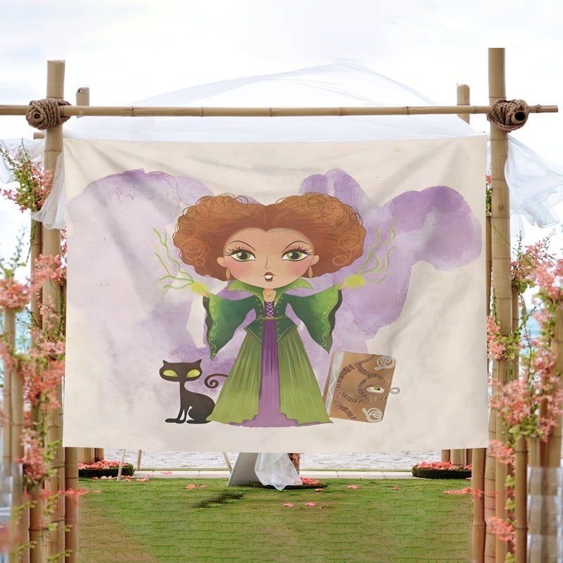 Hocus Pocus pattern wall hanging 50*60 inches high-quality peach skin ...