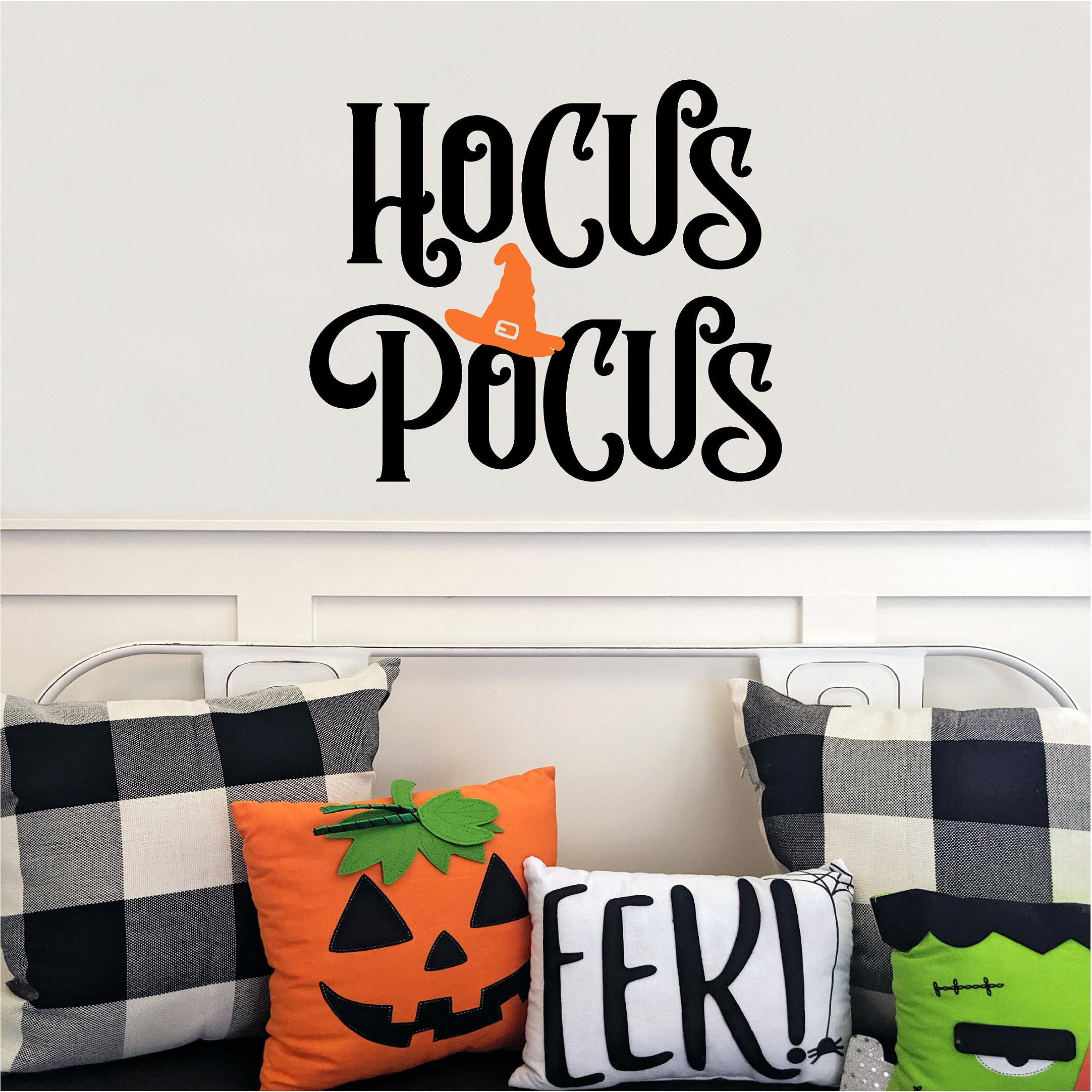 Hocus Pocus with Witch Hat Halloween Decals Vinyl Lettering Wall Decal ...