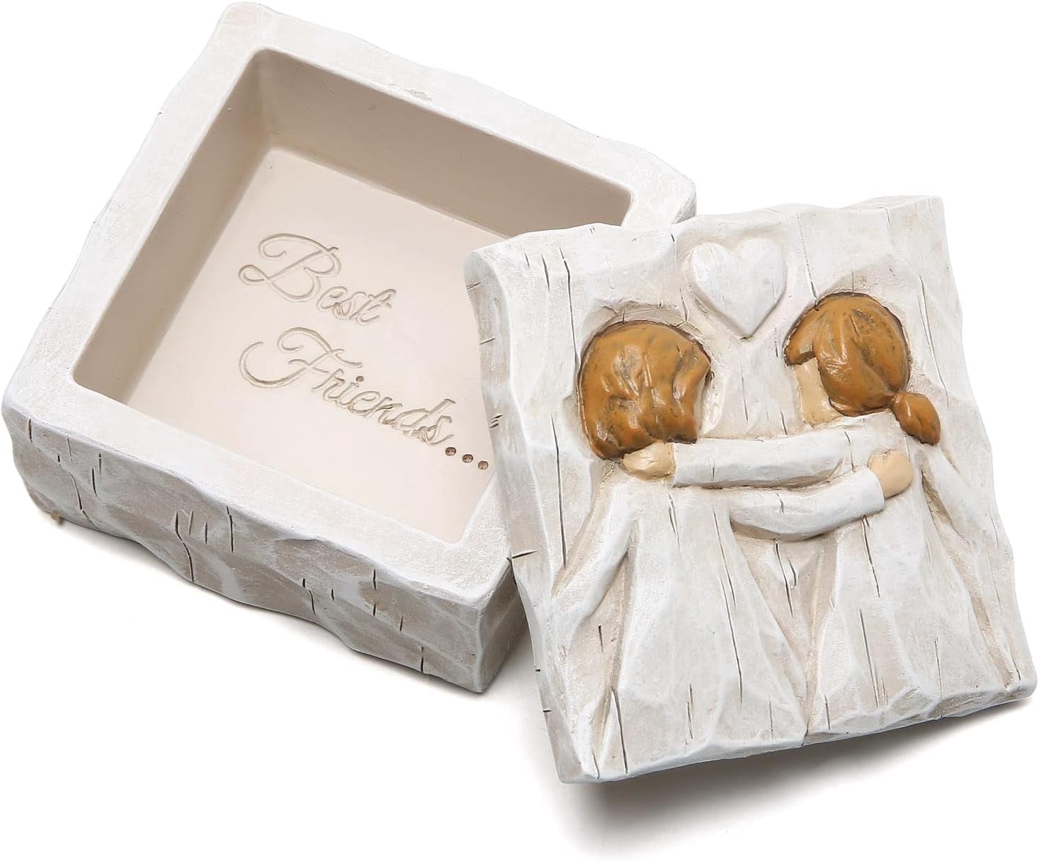 Hodao Friendship Jewelry Keepsake Box Sculpted Hand-Painted Keepsake ...