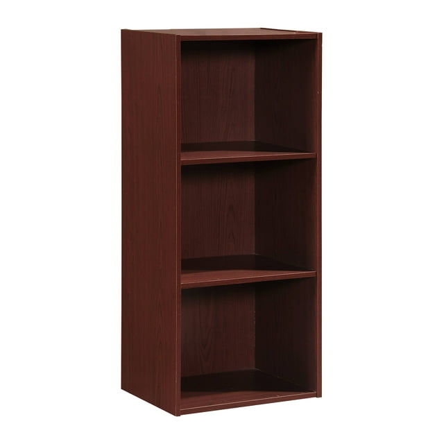 Hodedah 3-Shelf Bookcase in Mahogany - Walmart.com