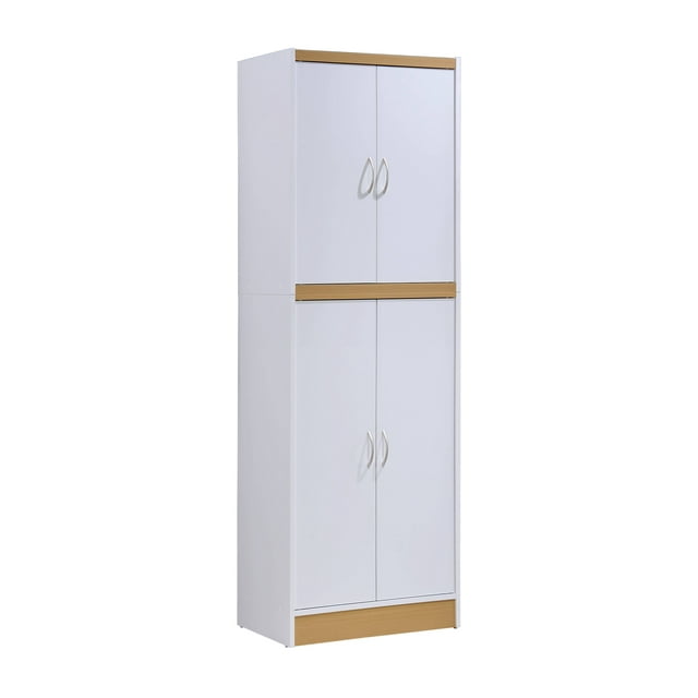 Hodedah 4 - Door Kitchen Pantry with 4 - Shelves, White - Walmart.com