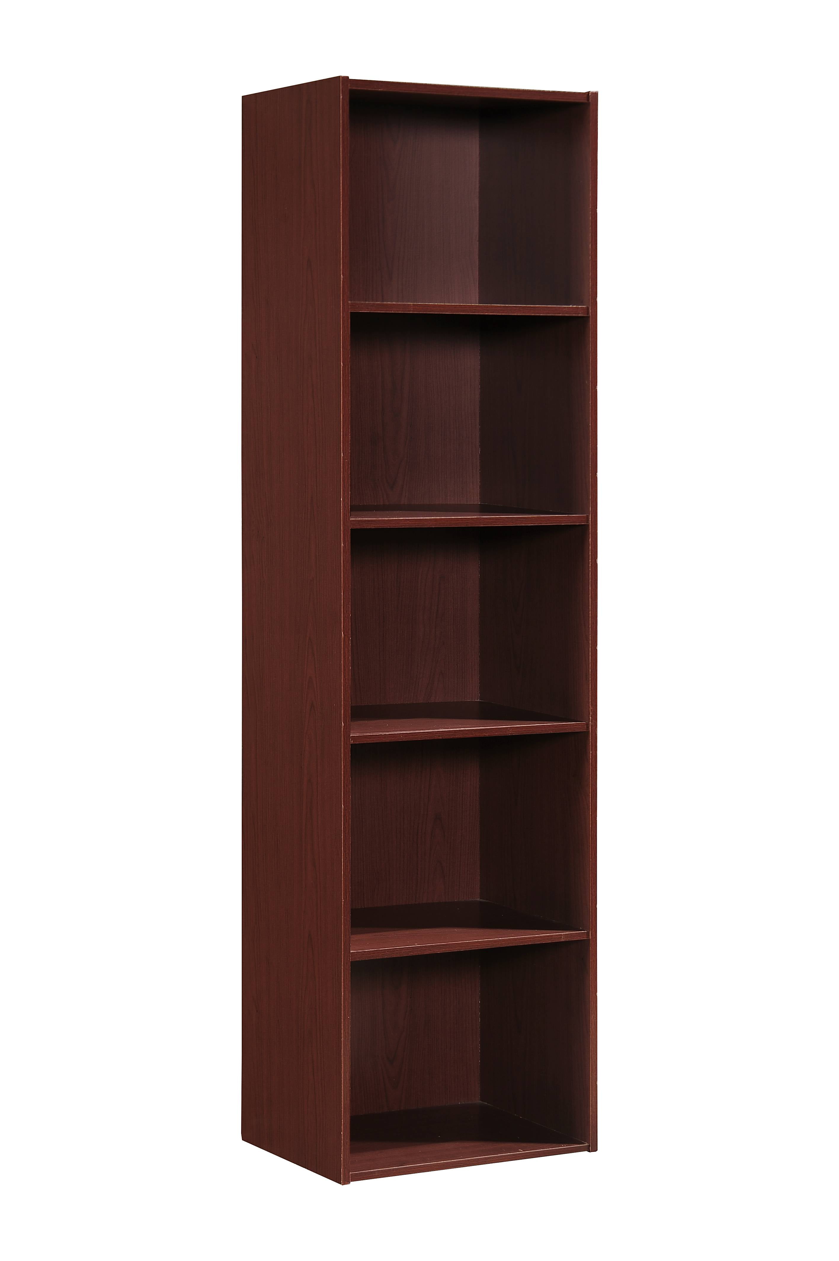 Hodedah 5-Shelf Bookcase, Mahogany - Walmart.com
