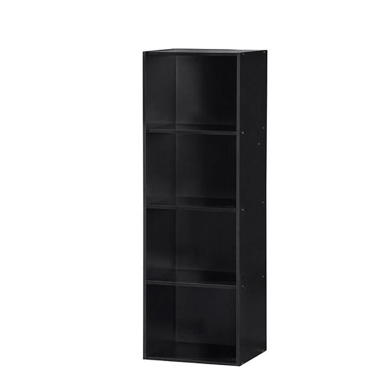 Hodedah Four Shelf Bookcase - Black - Walmart.com