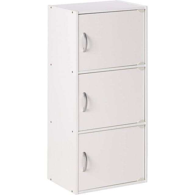 Hodedah Heavy Duty Engineered Wooden 3 Door Enclosed Multipurpose ...