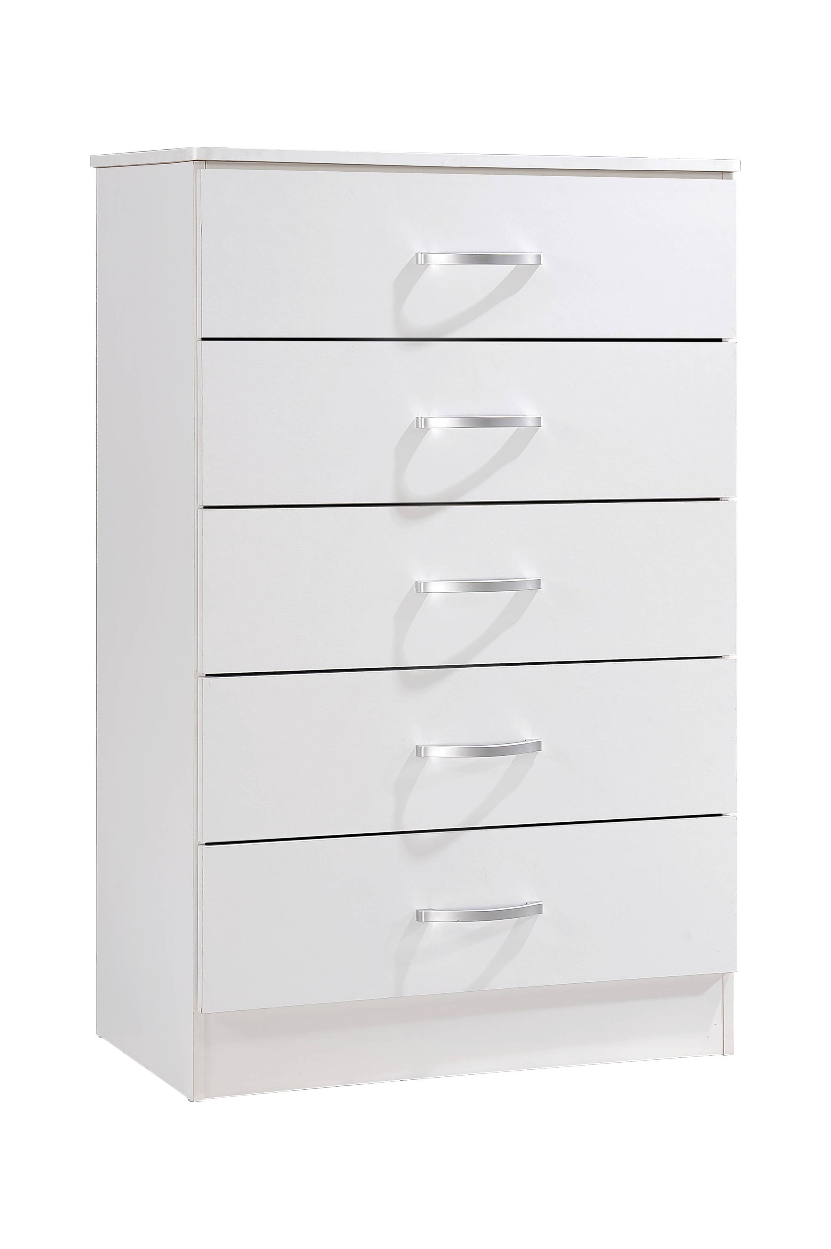 Free Shipping! Hodedah Assembled Wooden 5-Drawer Bedroom Chest, White ...