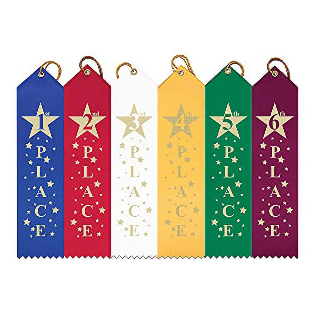 Hodges Badge Company Point Top Star Award Ribbons - 1st - 6th - 25 Each ...