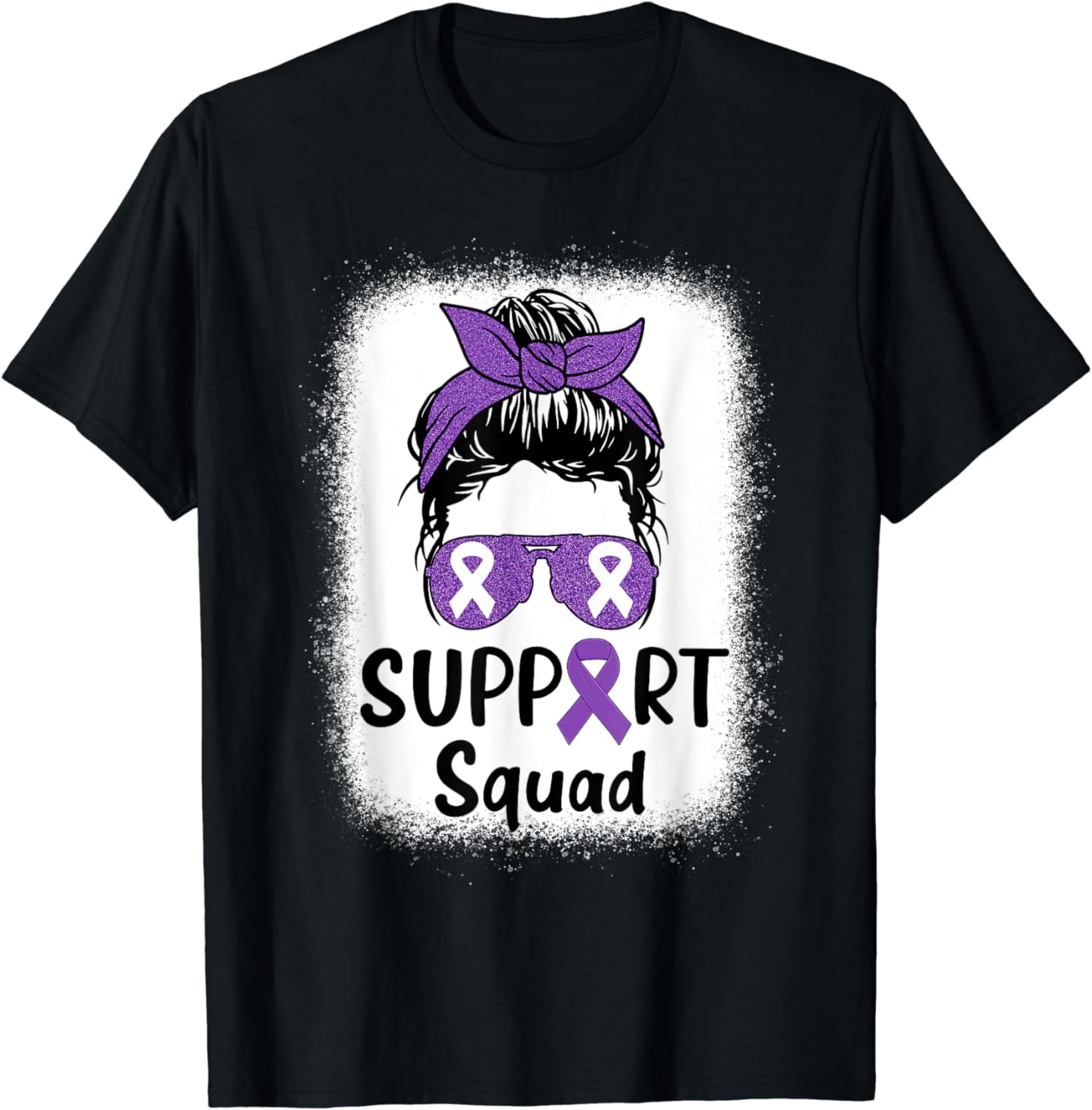 Hodgkin Lymphoma Awareness Support Squad Messy Bun Women T-Shirt - Walmart.com