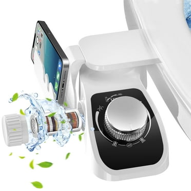 Bidet Attachment Ultra-Slim Toilet Double Nozzle Spiral Adjustable ...
