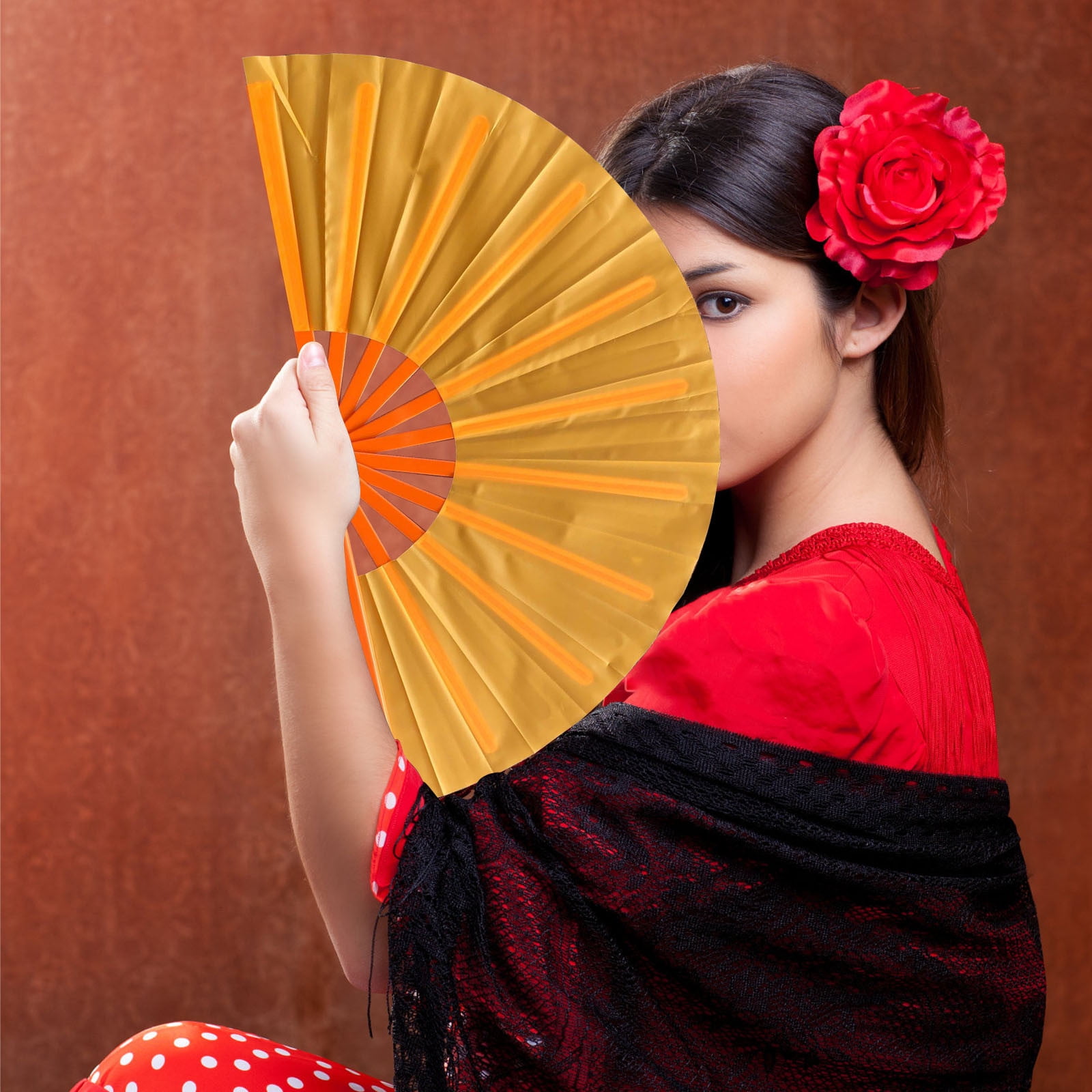 Hodwiequ 33Cm Glitter Fan With Bag Kung Funny Fan Group Fan Magnetic ...