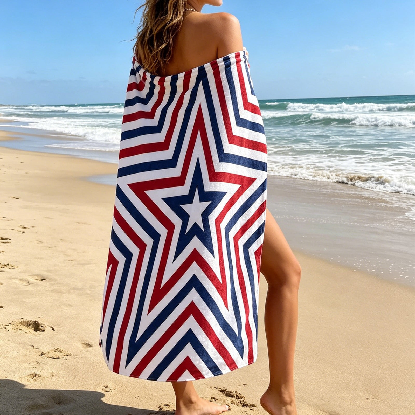 Hodwiequ 4Th Of July Decorations Beach Towel Beach Towels Soft Quicker ...
