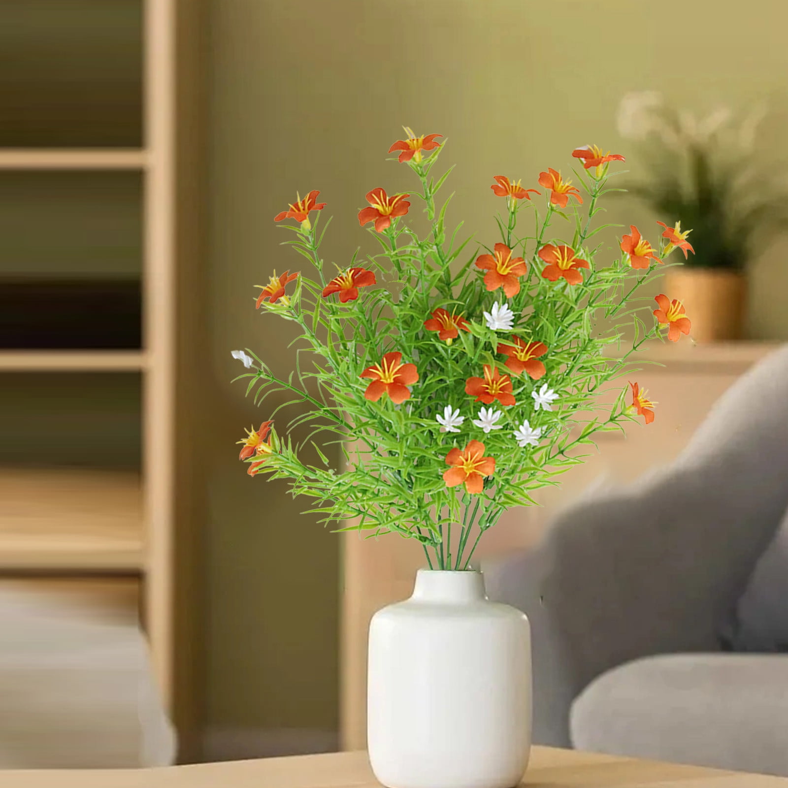 Hodwiequ Cosmos Artificial Flowers 30'' Long Stem Fake Daisy Silk ...