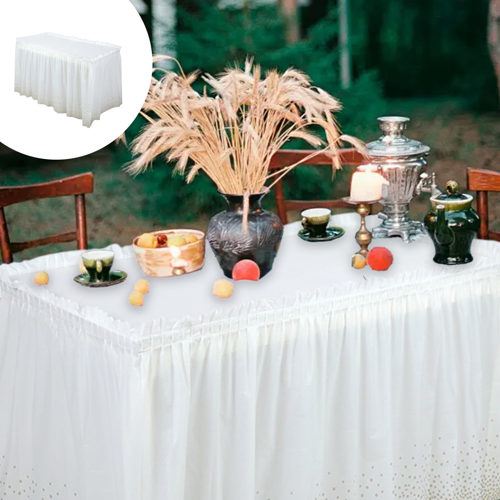 Hodwiequ Table Skirt Party Table Skirt Desk Skirt Falda Table Skirts ...