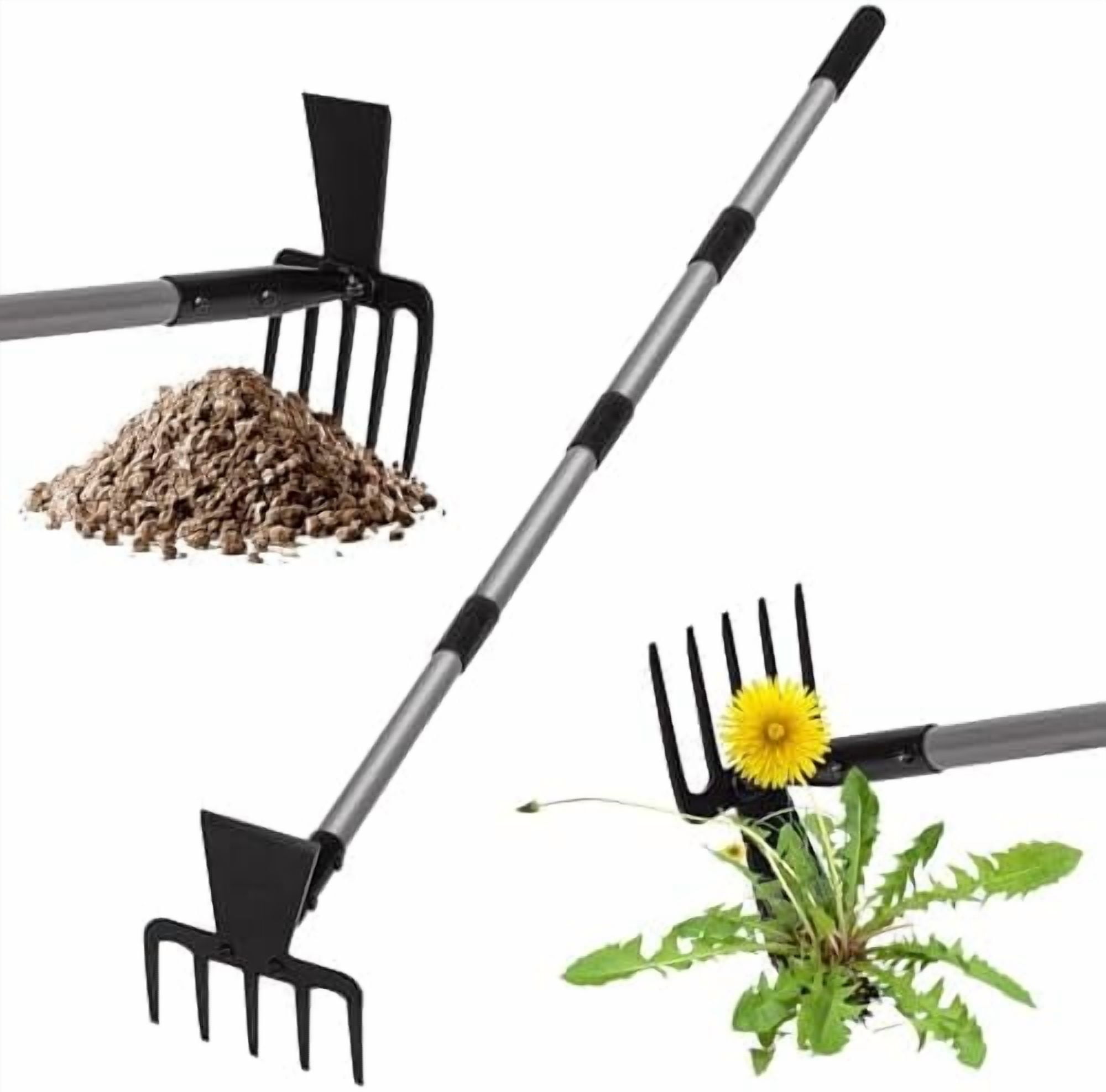 Hoe Garden Tool, 63 Inch Garden Hoe with Adjustable Long Handle for ...