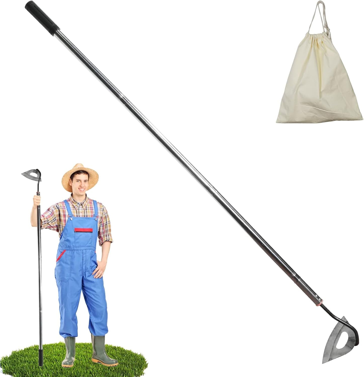 Hoe Garden Tool,All-Steel Hardened Hollow Hoe Heavy Duty Action Hoe ...