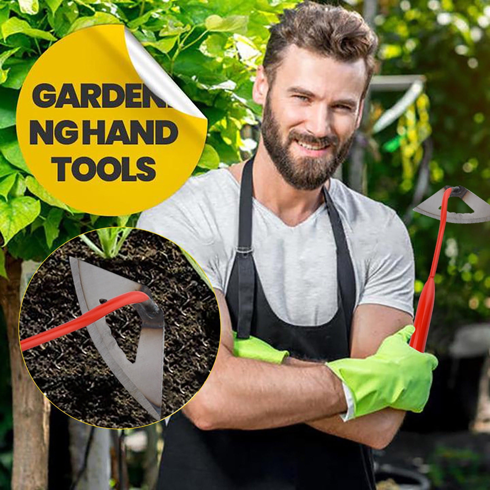 Hoe, Garden Tool, Durable Steel Head, Ergonomic Handle, for Vegetable ...