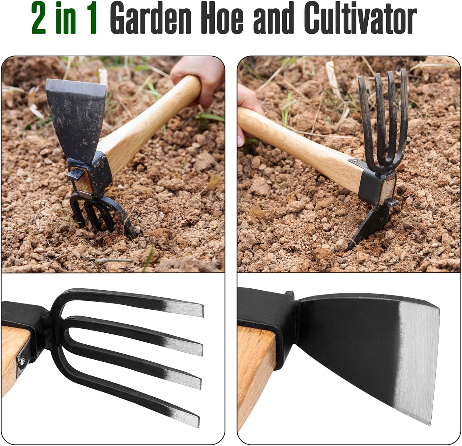 Hoe Garden Tool, Japanese Weeding Hoe - Hoe Cultivator 2 in 1 Hand ...