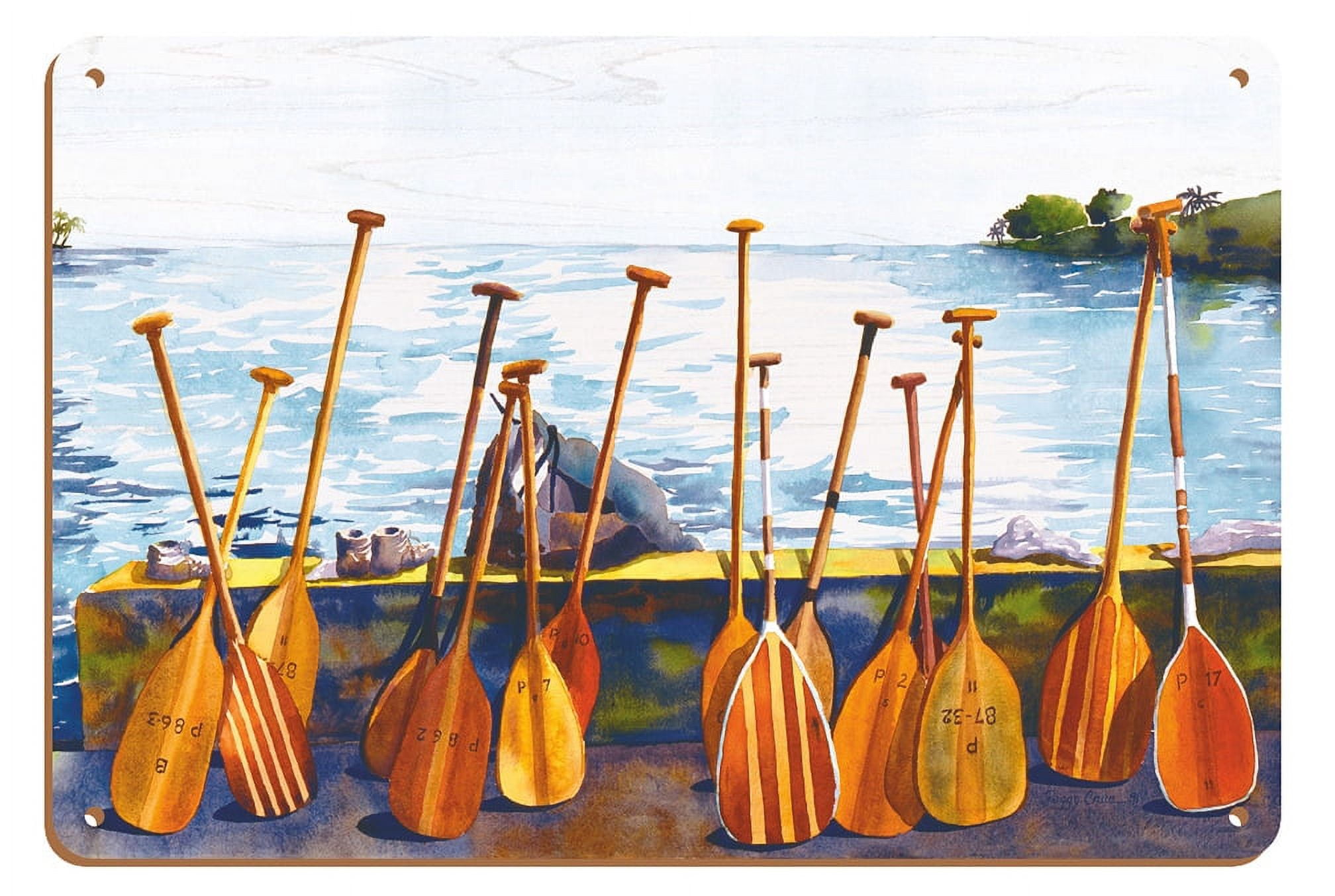 Hoe Wa’a - Hawaiian Canoe Paddles - From an Original Hawaii Watercolor ...