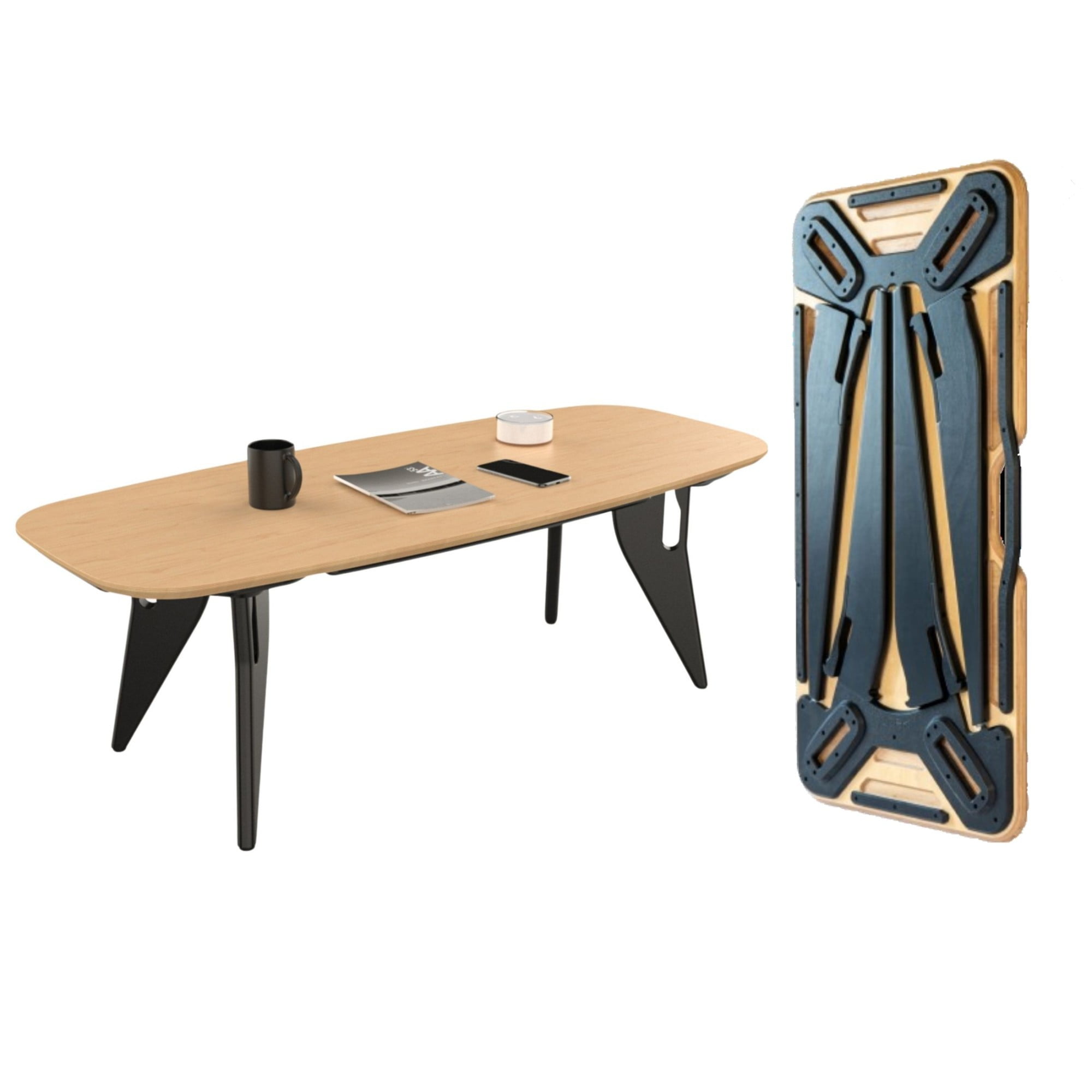 Hoek Long Coffee Table, 47.5" x 20" - Rectangle Space-Saving & Portable ...