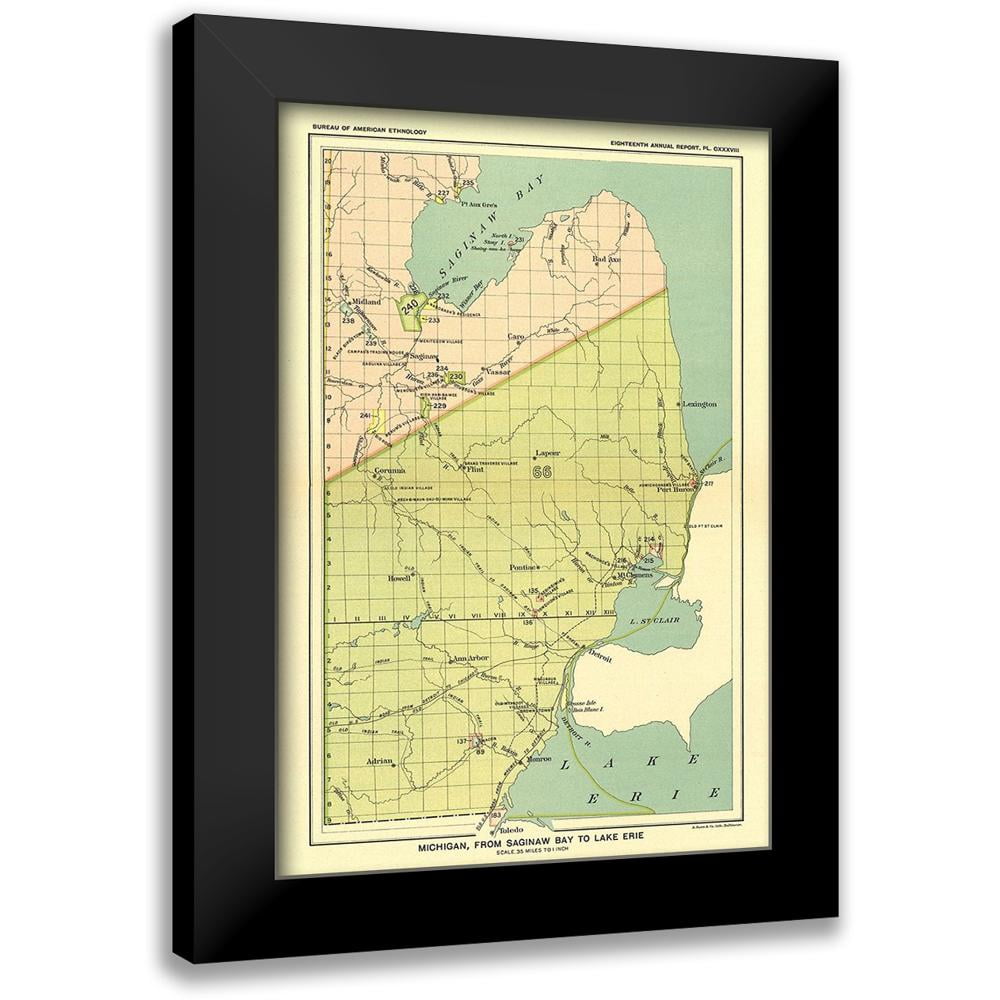 Hoen 11x14 Black Modern Framed Museum Art Print Titled - Michigan ...