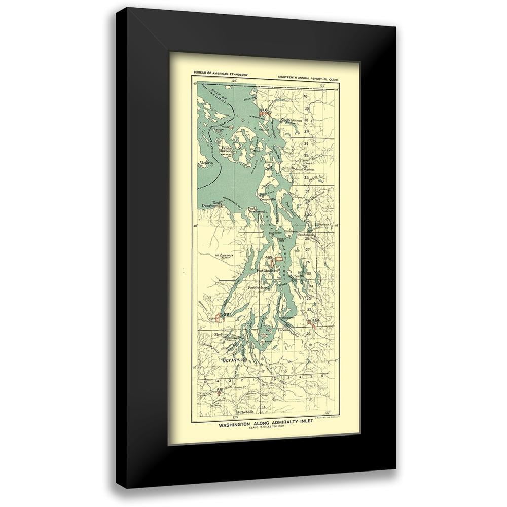 Hoen 11x18 Black Modern Framed Museum Art Print Titled - Washington ...