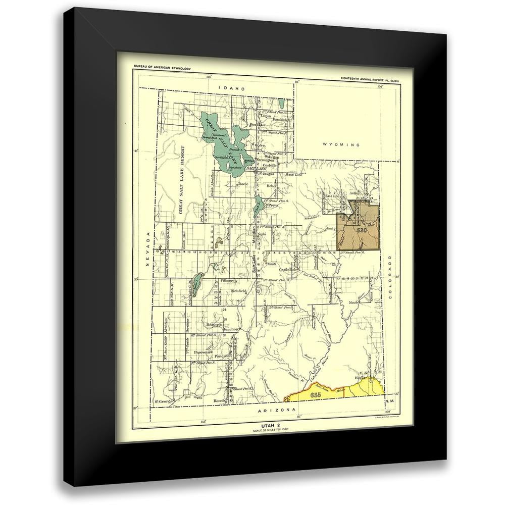 Hoen 12x14 Black Modern Framed Museum Art Print Titled - Utah - Hoen ...