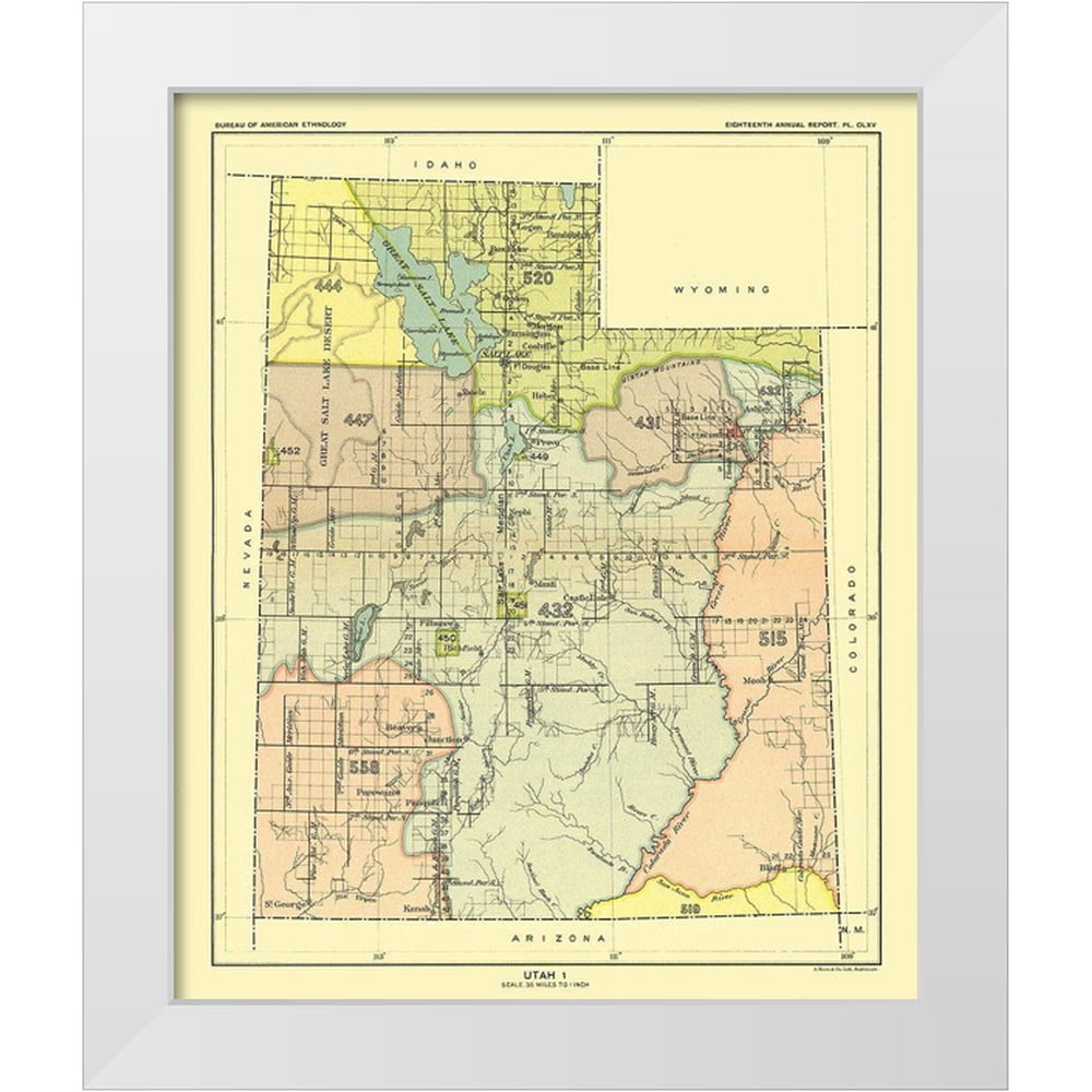Hoen 12x14 White Modern Wood Framed Museum Art Print Titled - Utah ...