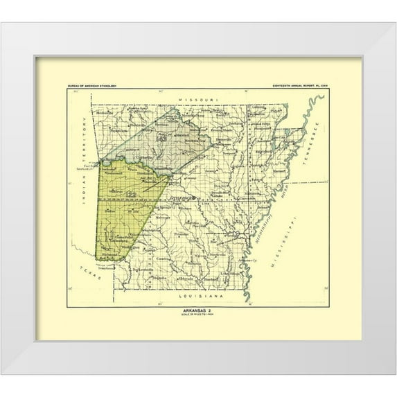 Hoen 13x12 White Modern Wood Framed Museum Art Print Titled - Arkansas ...