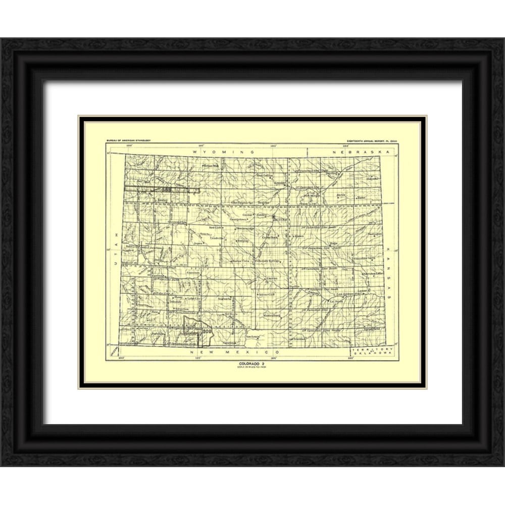 Hoen 14x12 Black Ornate Wood Framed with Double Matting Museum Art ...