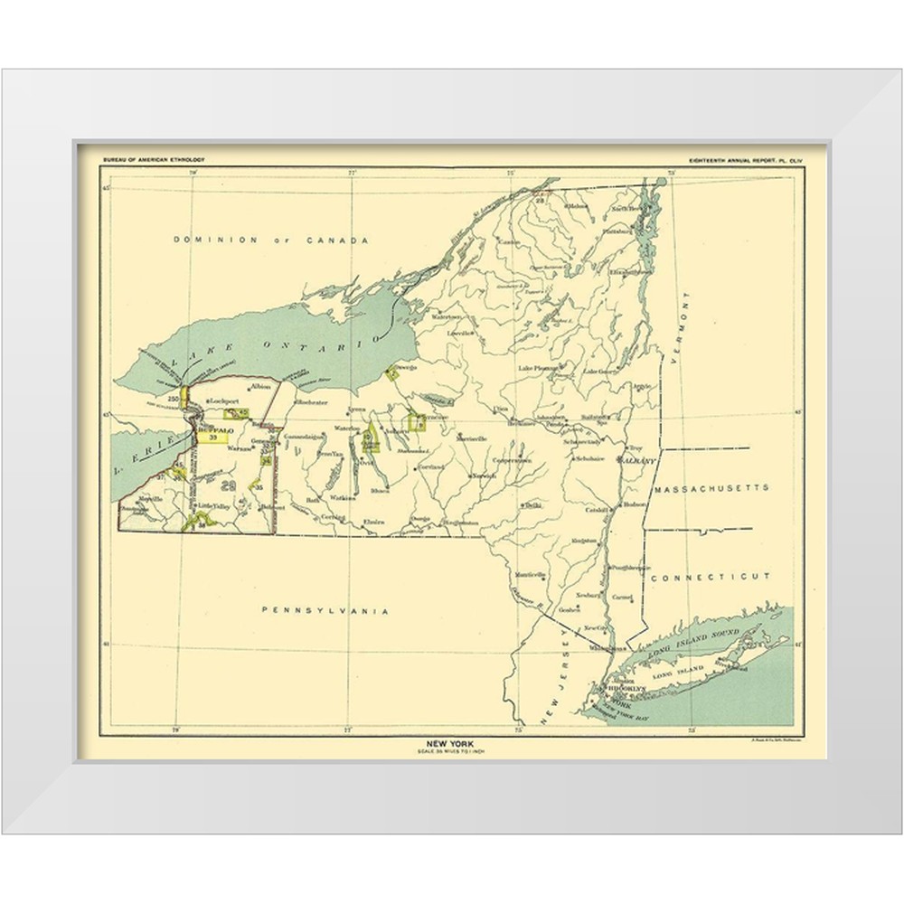 Hoen 14x12 White Modern Wood Framed Museum Art Print Titled - New York ...