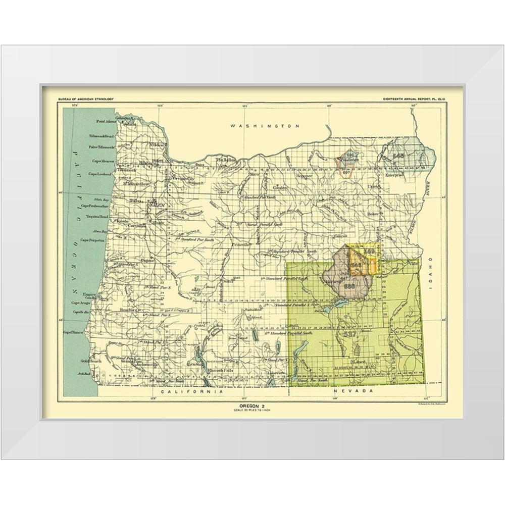 Hoen 14x12 White Modern Wood Framed Museum Art Print Titled - Oregon ...