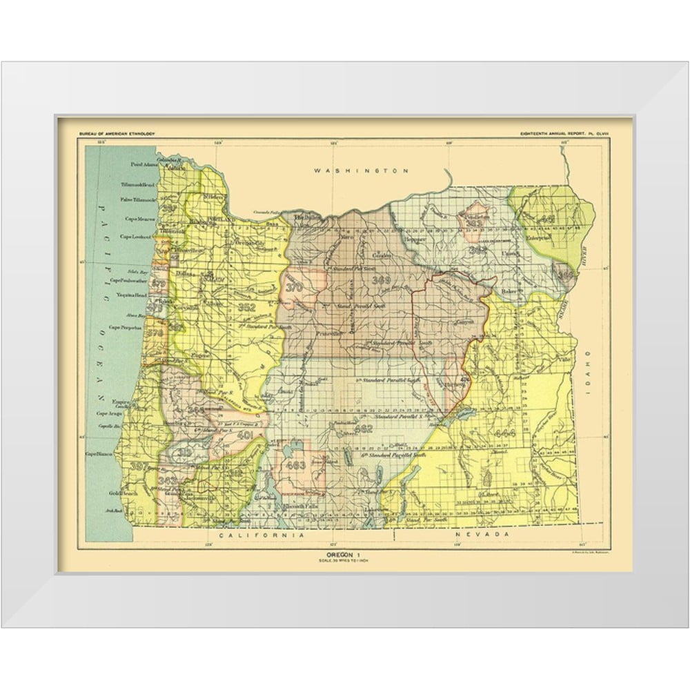 Hoen 14x12 White Modern Wood Framed Museum Art Print Titled - Oregon ...