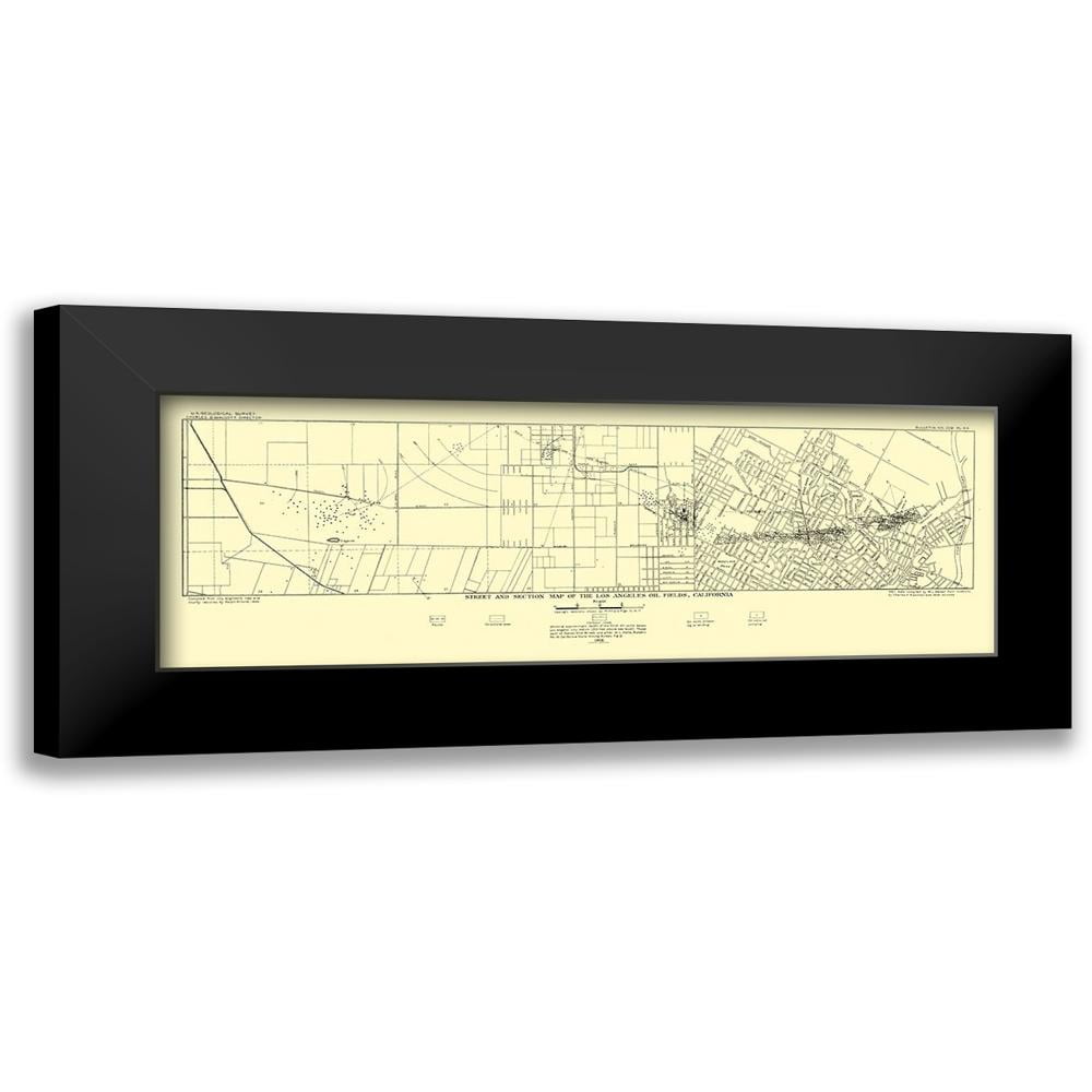 Hoen 14x7 Black Modern Framed Museum Art Print Titled - Los Angeles ...