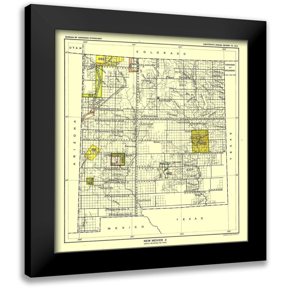 Hoen 15x16 Black Modern Framed Museum Art Print Titled - New Mexico ...