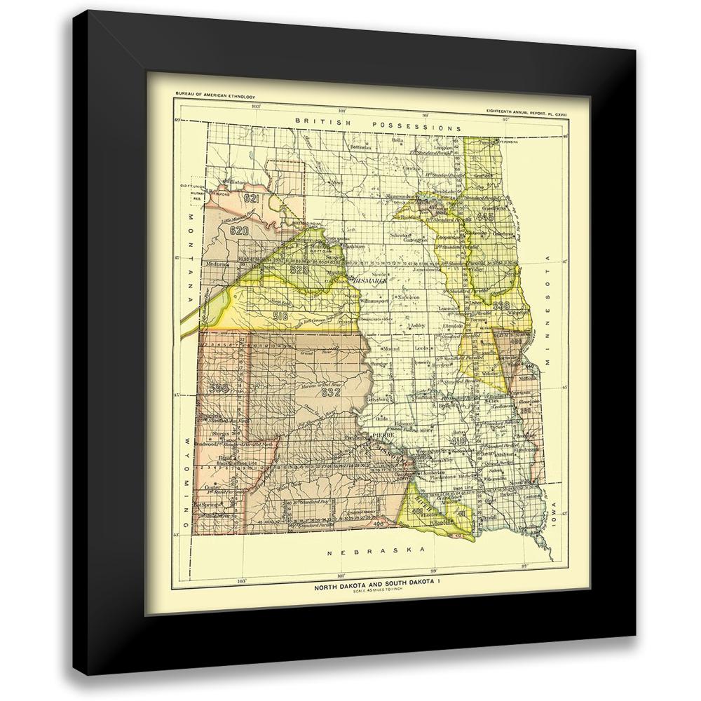 Hoen 15x16 Black Modern Framed Museum Art Print Titled - North and ...