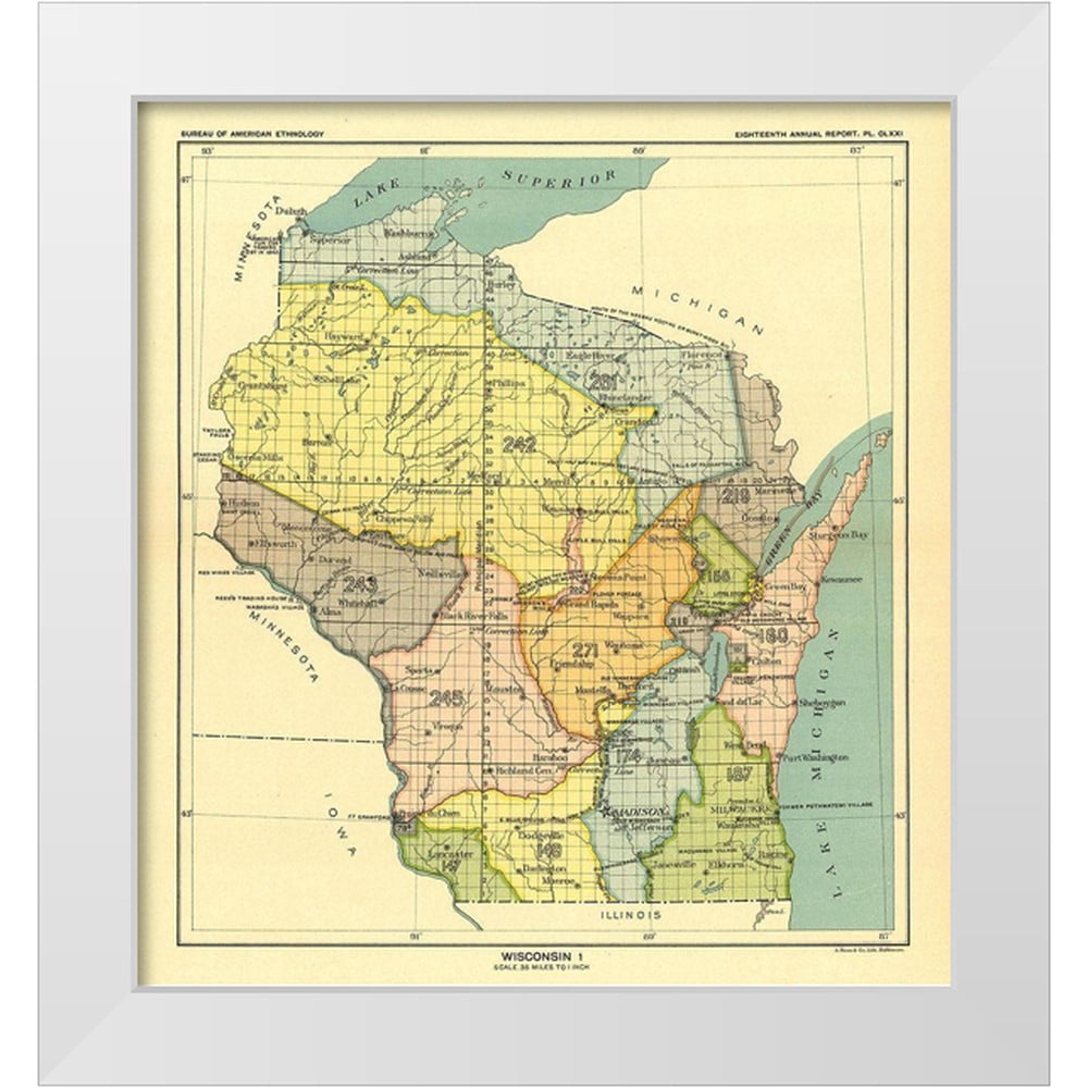 Hoen 15x16 White Modern Wood Framed Museum Art Print Titled - Wisconsin ...