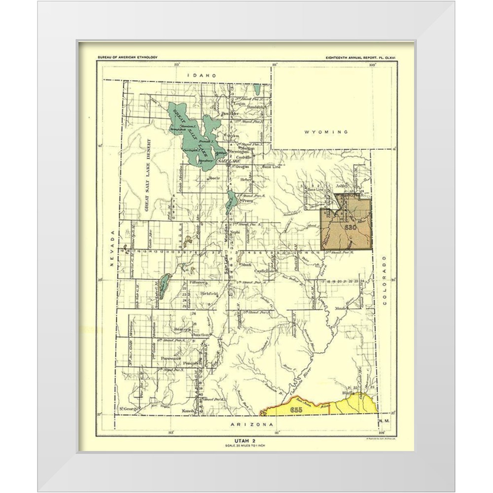Hoen 15x17 White Modern Wood Framed Museum Art Print Titled - Utah ...