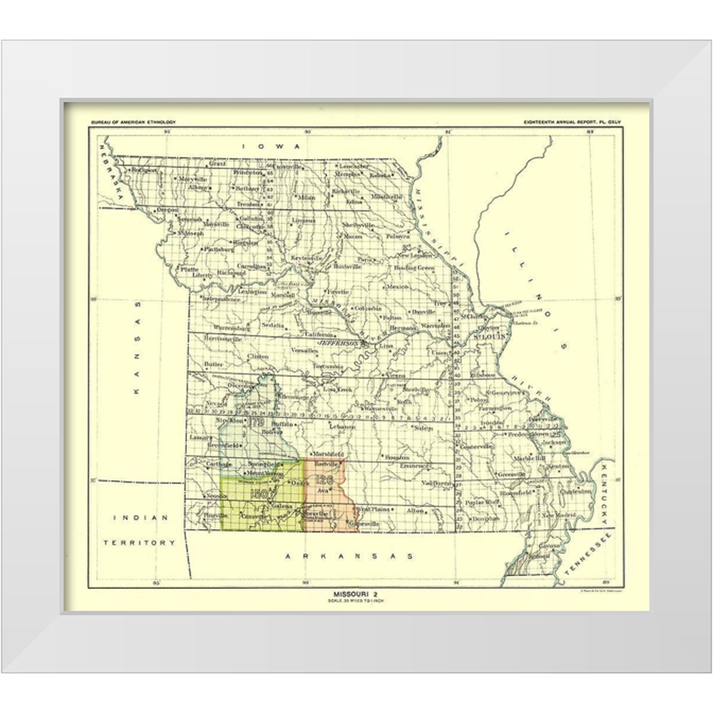 Hoen 17x15 White Modern Wood Framed Museum Art Print Titled - Missouri ...