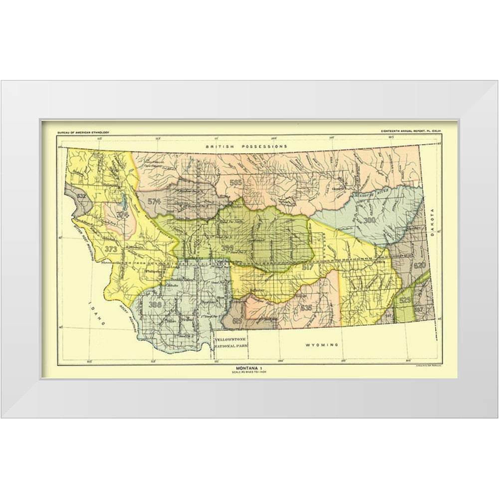 Hoen 18x13 White Modern Wood Framed Museum Art Print Titled - Montana ...