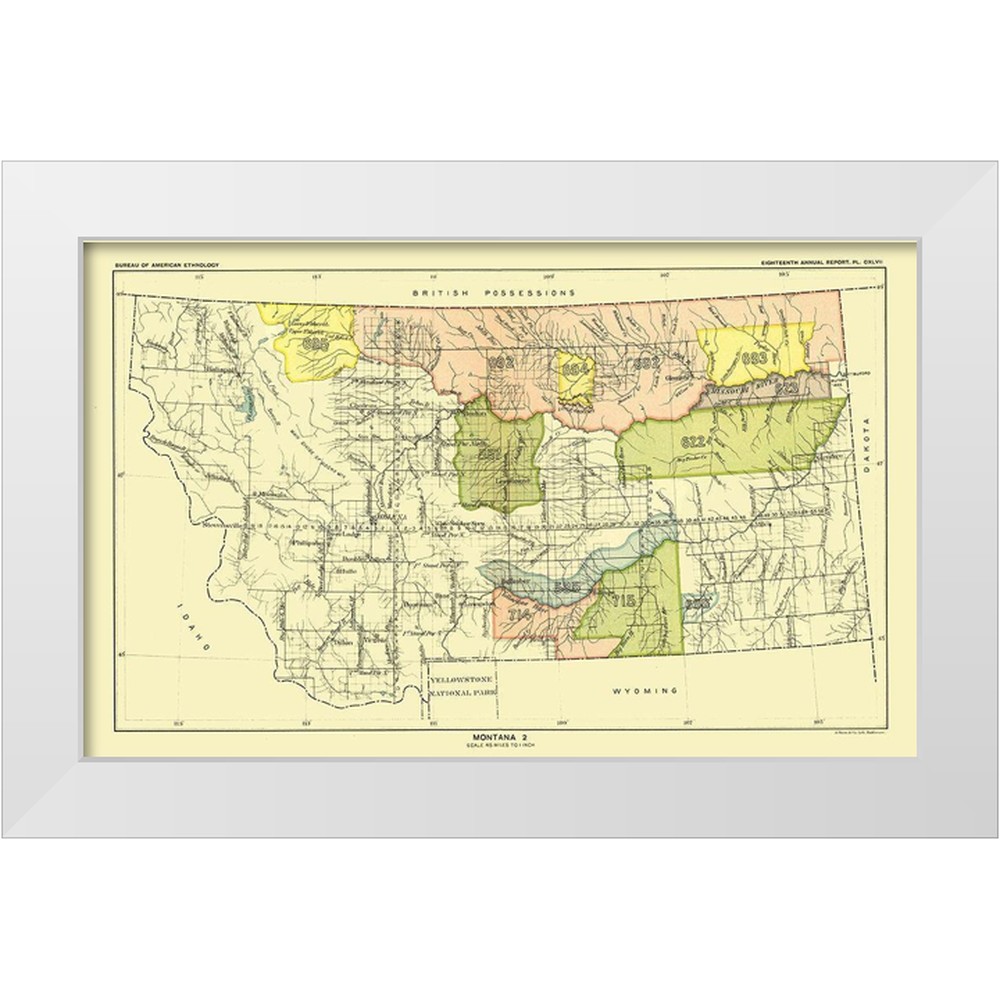 Hoen 18x13 White Modern Wood Framed Museum Art Print Titled - Montana ...