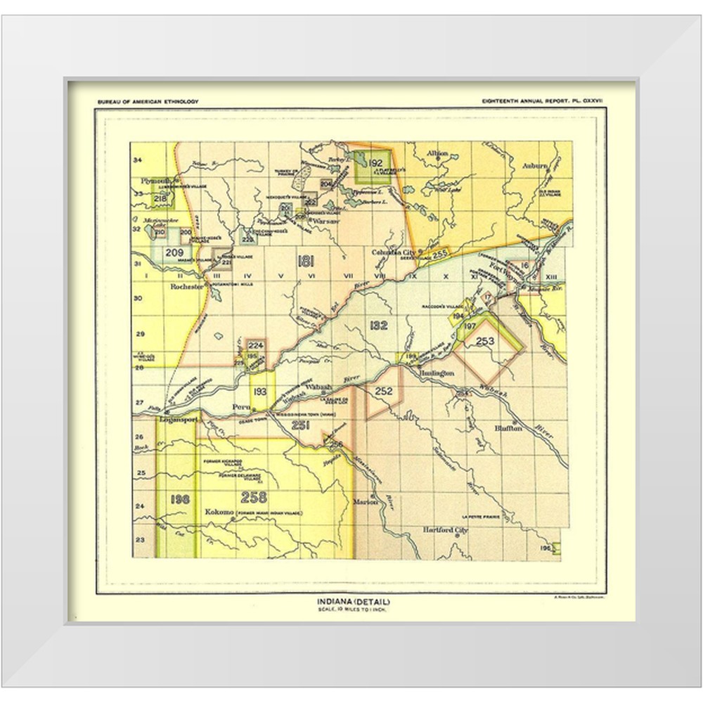 Hoen 21x20 White Modern Wood Framed Museum Art Print Titled - Indiana ...