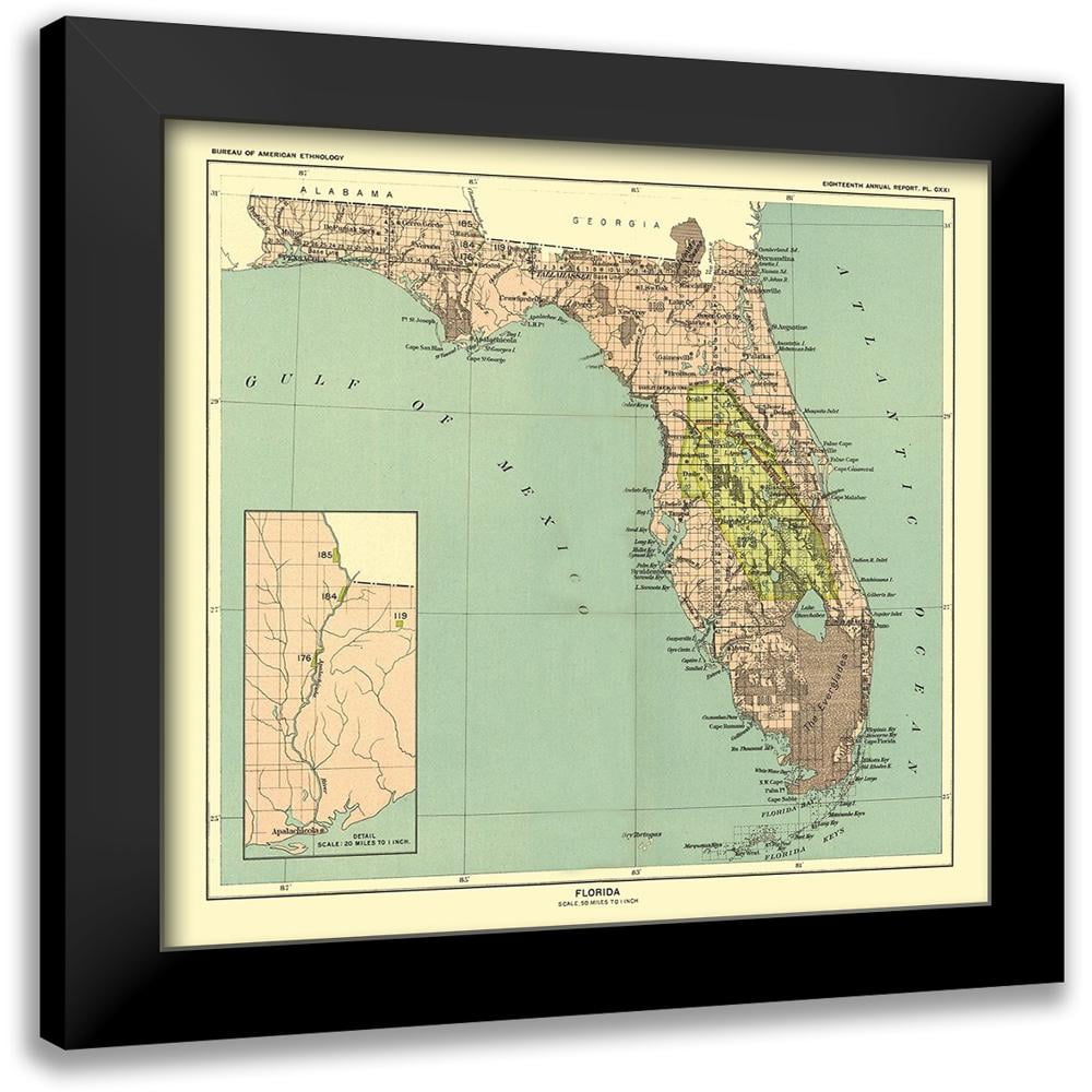 Hoen 22x20 Black Modern Framed Museum Art Print Titled - Florida - Hoen ...