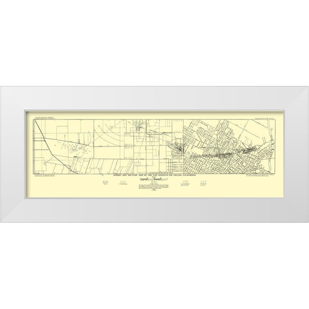 Hoen 24x11 White Modern Wood Framed Museum Art Print Titled - Los ...