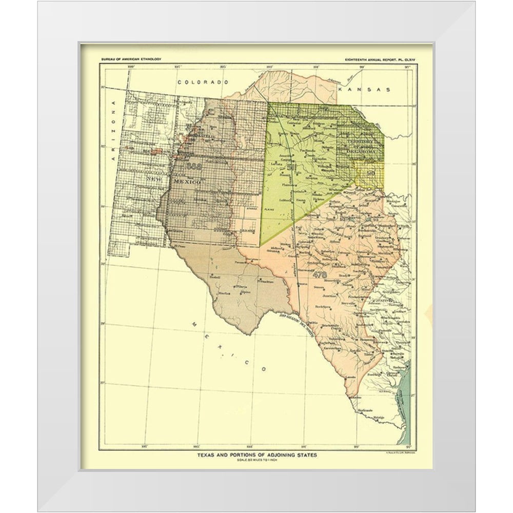 Hoen 26x31 White Modern Wood Framed Museum Art Print Titled - Texas ...
