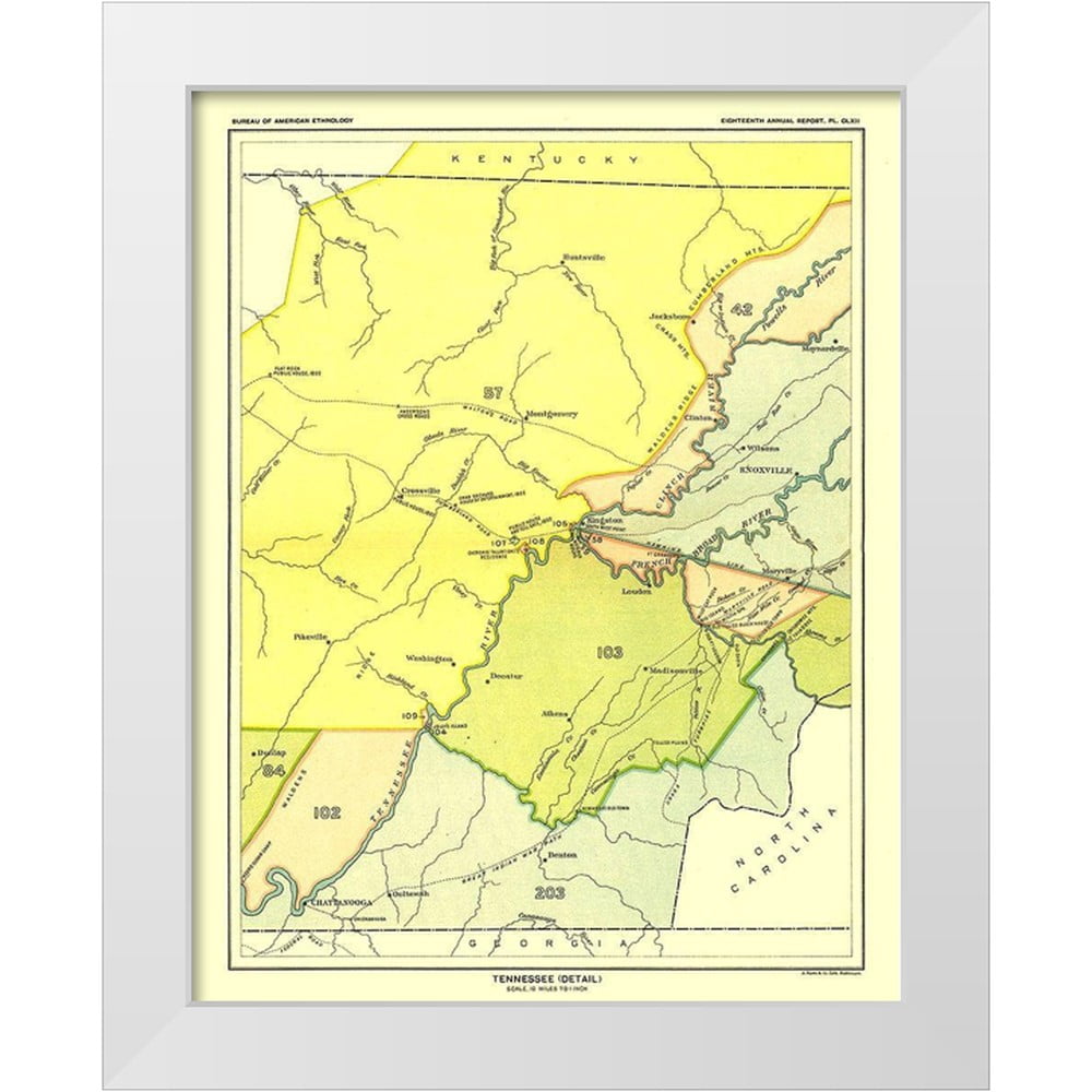 Hoen 26x32 White Modern Wood Framed Museum Art Print Titled - Tennessee ...