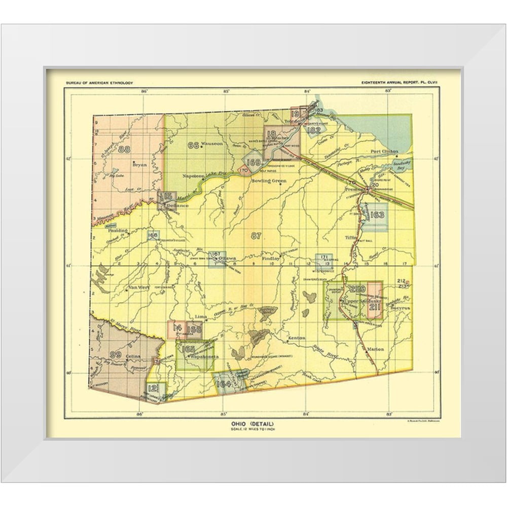 Hoen 29x26 White Modern Wood Framed Museum Art Print Titled - Ohio ...